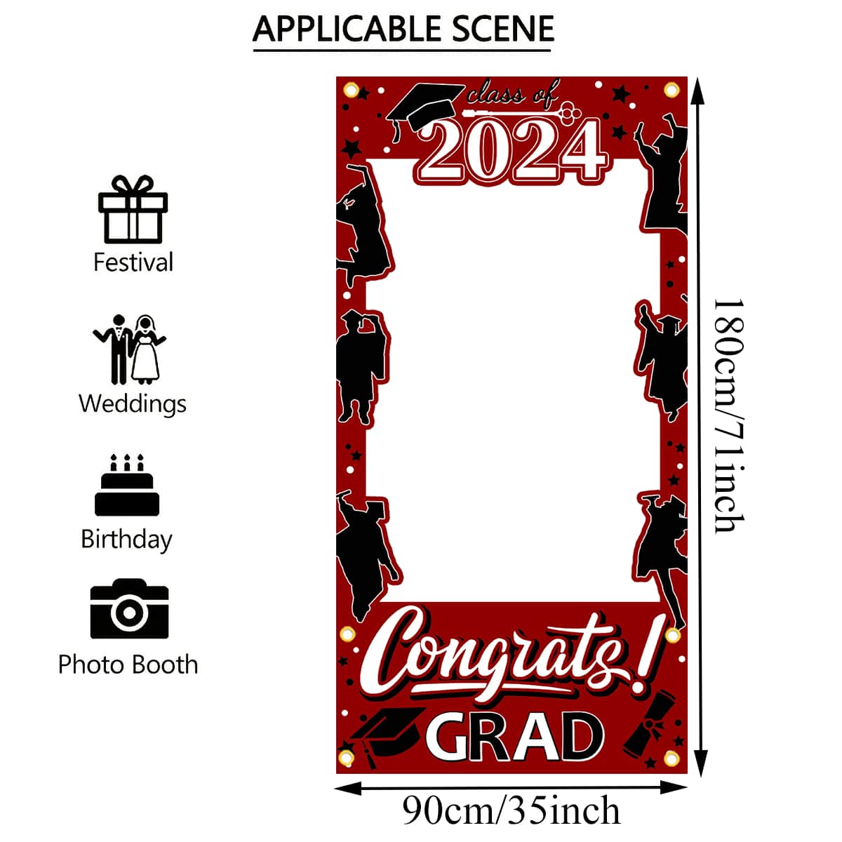 2024 Graduation Selfie Photo Frame Banner Backdrop Class Of 2024 Photo ...