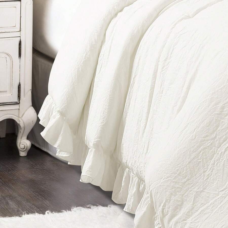 Ruffle Comforter Set - 3 Piece Cozy Ruffled Bedding Set - Timeless ...