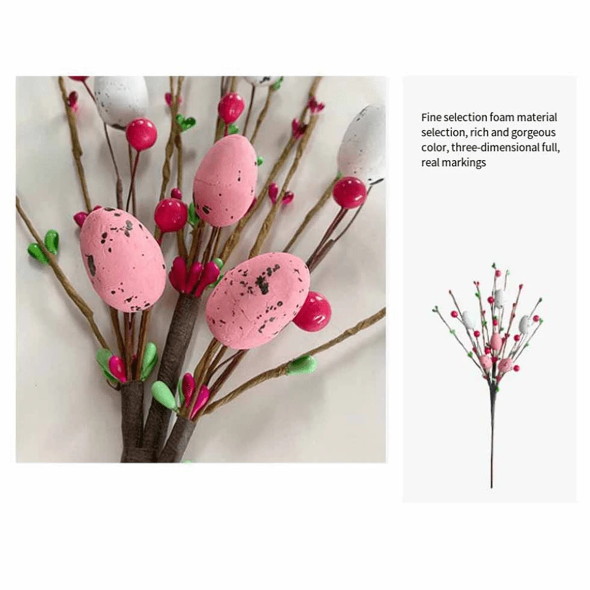 Artificial Easter Spray Vine With Pastel Easter Eggs And Berries ...