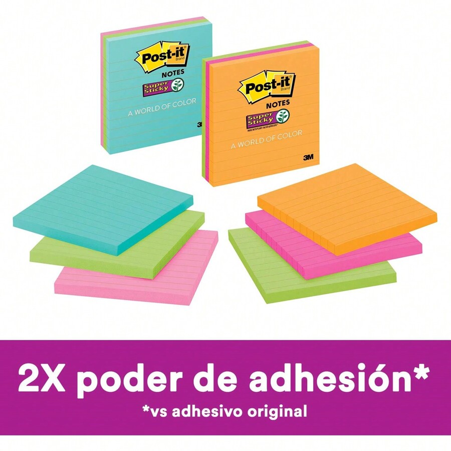 Post It Super Sticky Notes 4x4 In 3 Pads 2 Pack | SHEIN USA