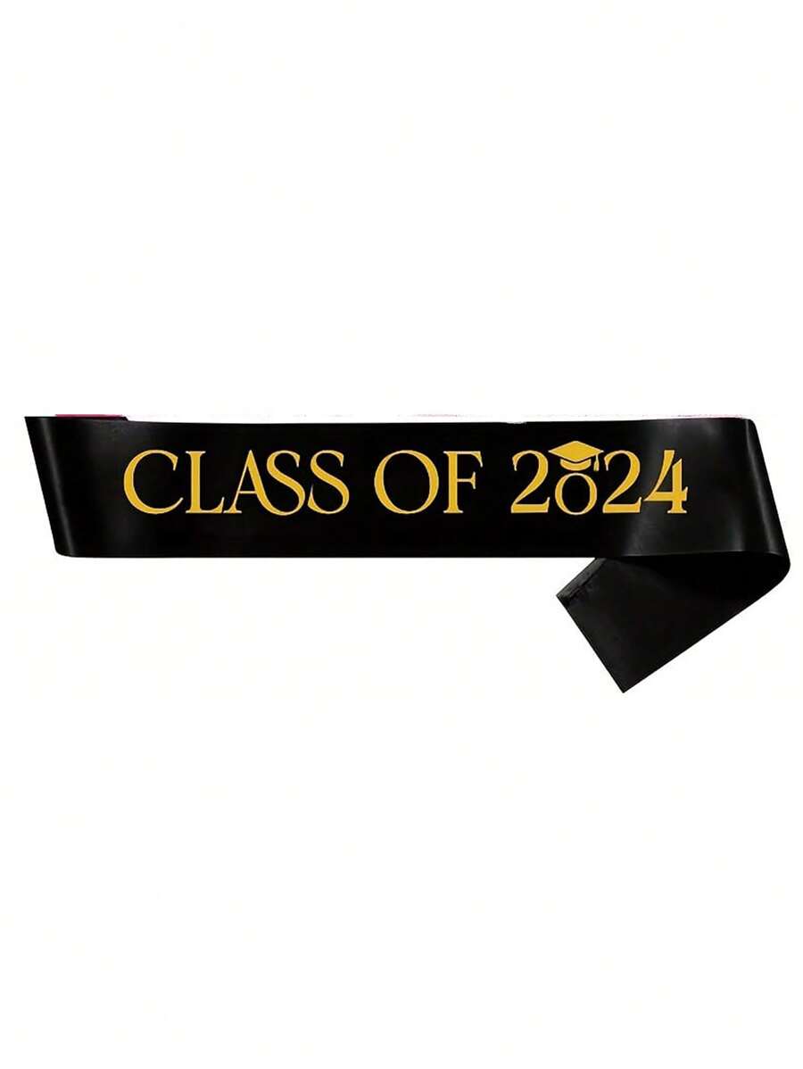 1pc Black Graduation Belt, Class Of 2024 Congratulation Party Accessory ...
