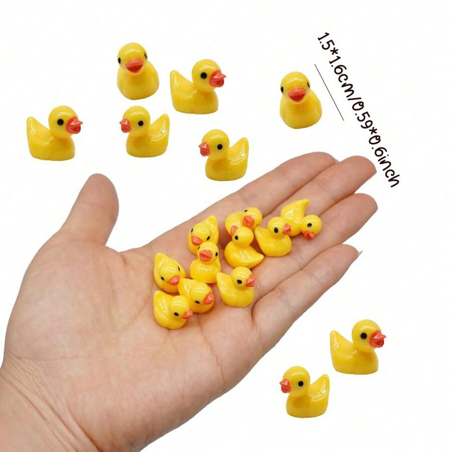 100 Pcs Mini Resin Ducks Tiny Ducks Miniature Duck Figures For Charms ...