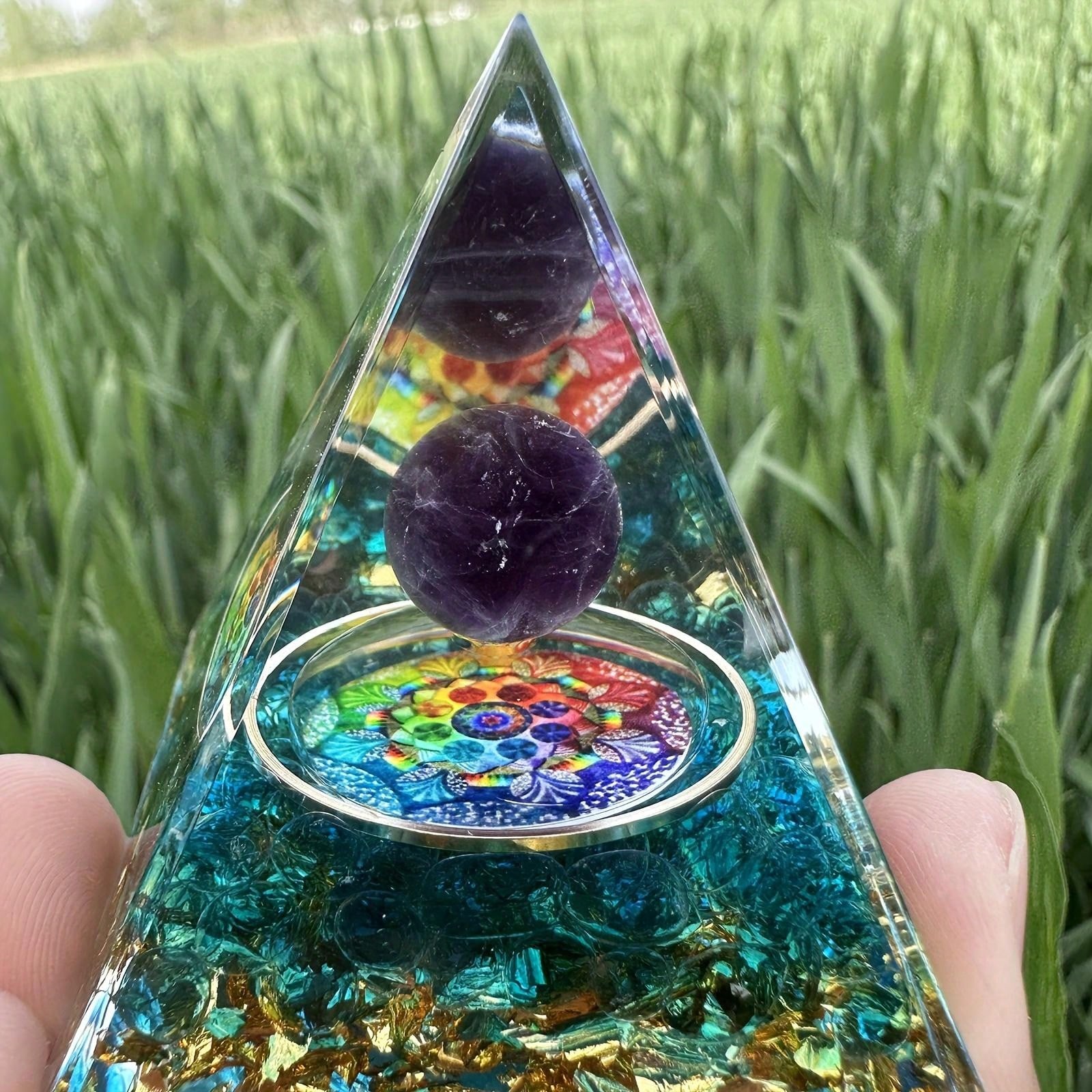 1pc Orgon Pyramid Energy Generator, Natural Amethyst, Protection ...