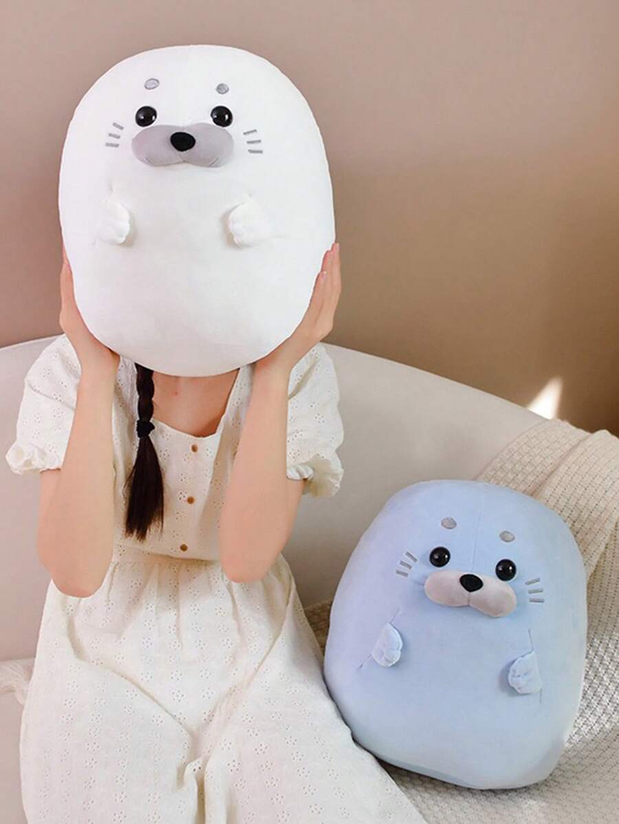 1pc Cartoon Soft Plush Standing Harp Seal Toy With Beanie Filling, Seal ...