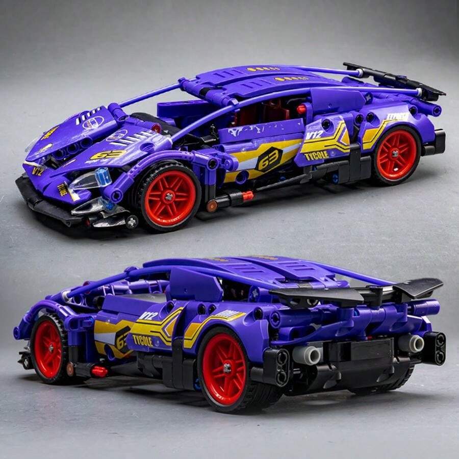 Building Blocks Racing Car Set With Pull Back Power, Intelligence ...