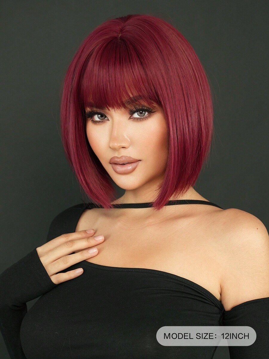 7JHH WIGS Grape Purple Red Wig Short Bob Wigs For Women Short Straight ... 7JHH WIGS Grape Purple Red Wig Short Bob Wigs For Women Short Straight ...