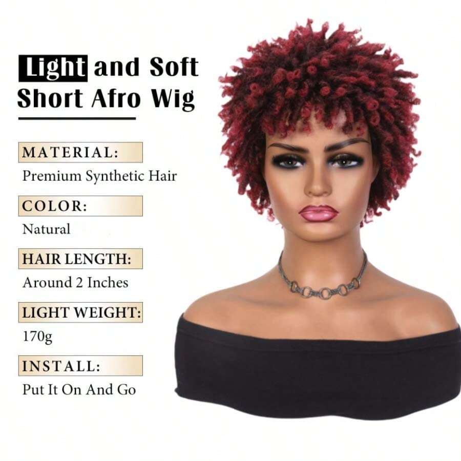 Short Dreadlock Wig For And Men Faux Locs Curly Dreads Wig Twist ...