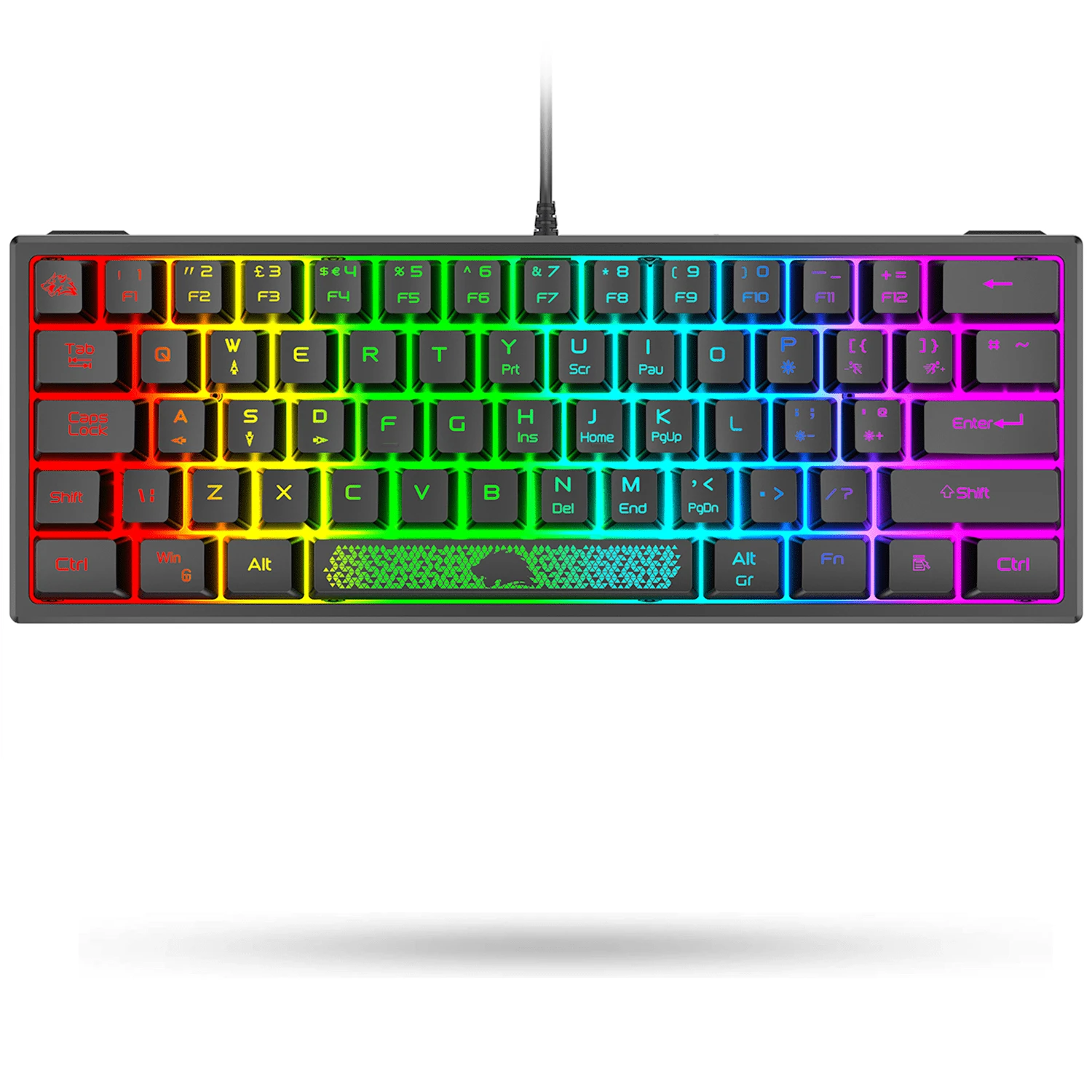 ATTACK SHARK K61 60% Percent Compact Gaming Keyboard UK Layout, RGB ...