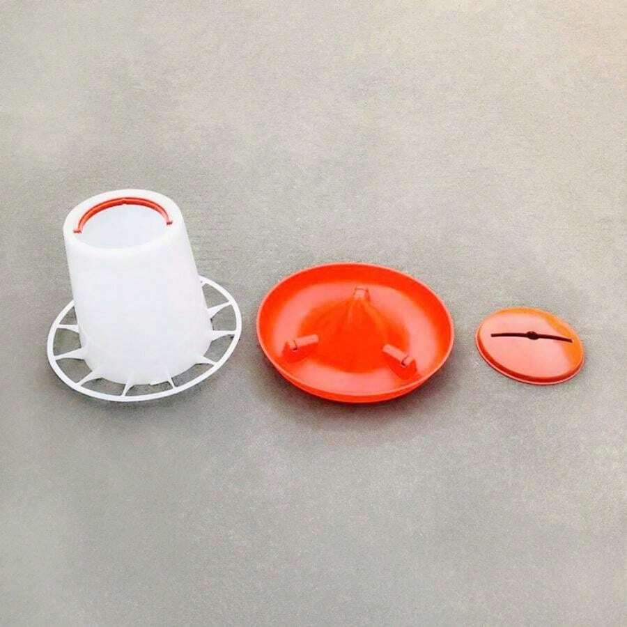Plastic Chicken Feeder With Lid & Feeding Trough Grid, Poultry Farming ...