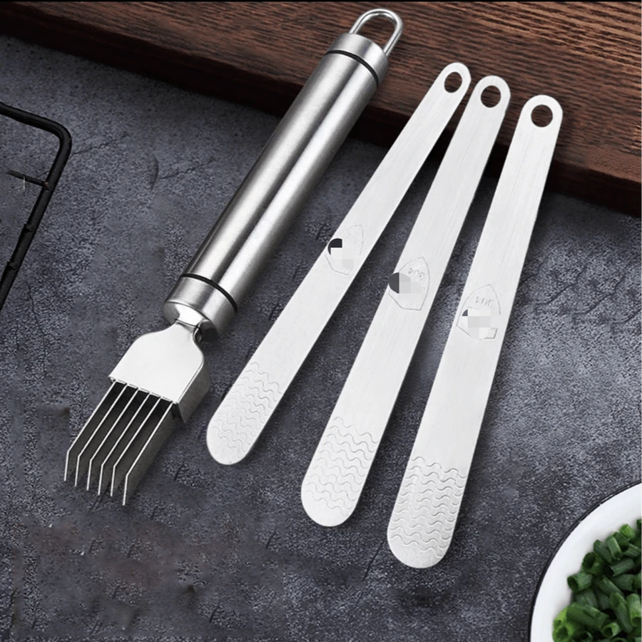 Stainless Steel Scallion Slicer Onion Shredder Dicer With 3 Stuffing ...