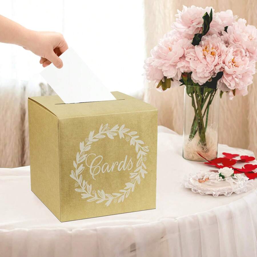 Card Box 10Pcs Cards Wedding Card Boxes For Reception Brown Gift Card ...