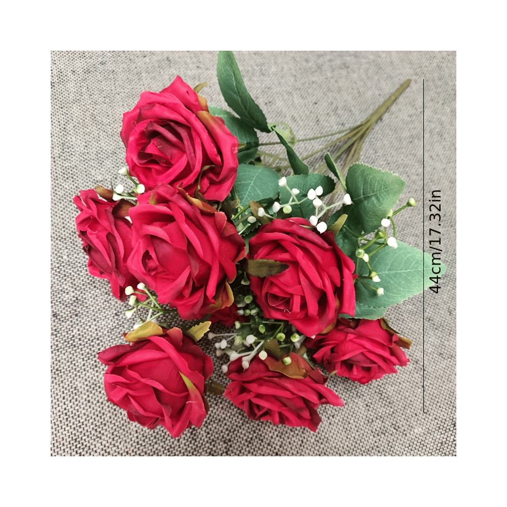 Artificial High-End Home Decorative Flower Bouquet With 9 Heads Of ...