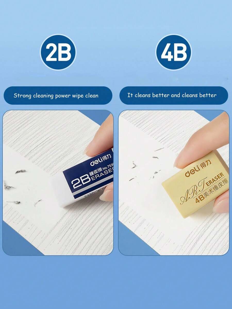 15pcs/Box Deli 4b Pencil Rubber Eraser For Students, Art Students ...