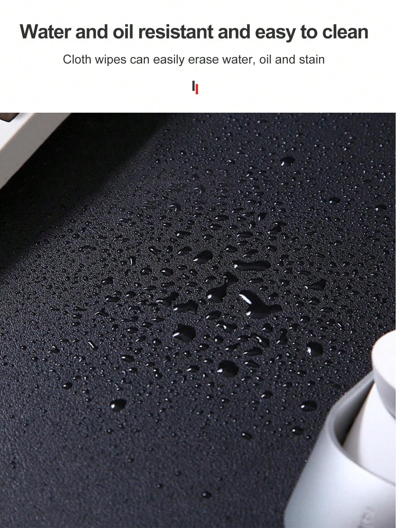 1pc Solid Color Black Large Anti-Slip Desk Mat, Waterproof, Pen ...