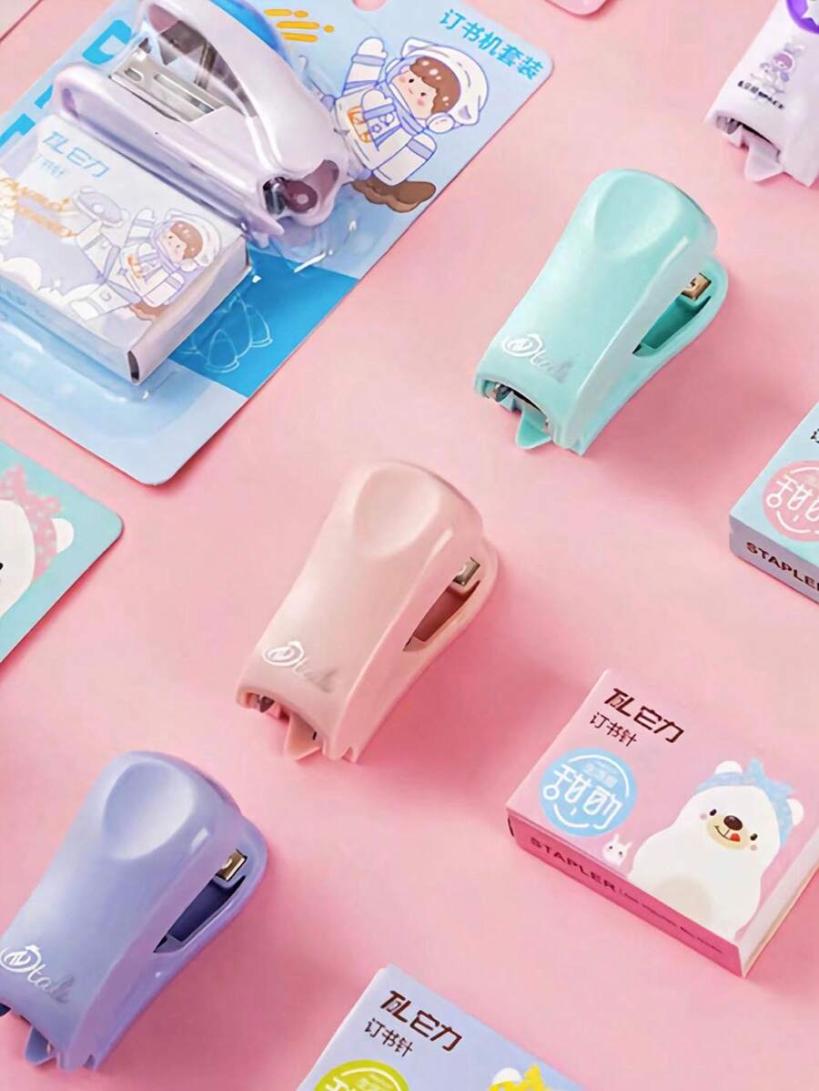 Mini Lovely Stapler & Staple Set For Students, Random Color, Business ...