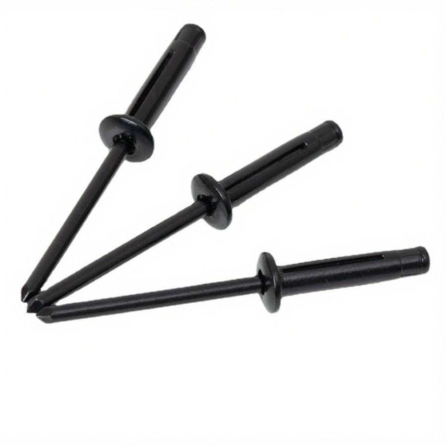 1Pack Full Black Painted Aluminium Trifold Blind Rivets Nail Pop Bulb ...