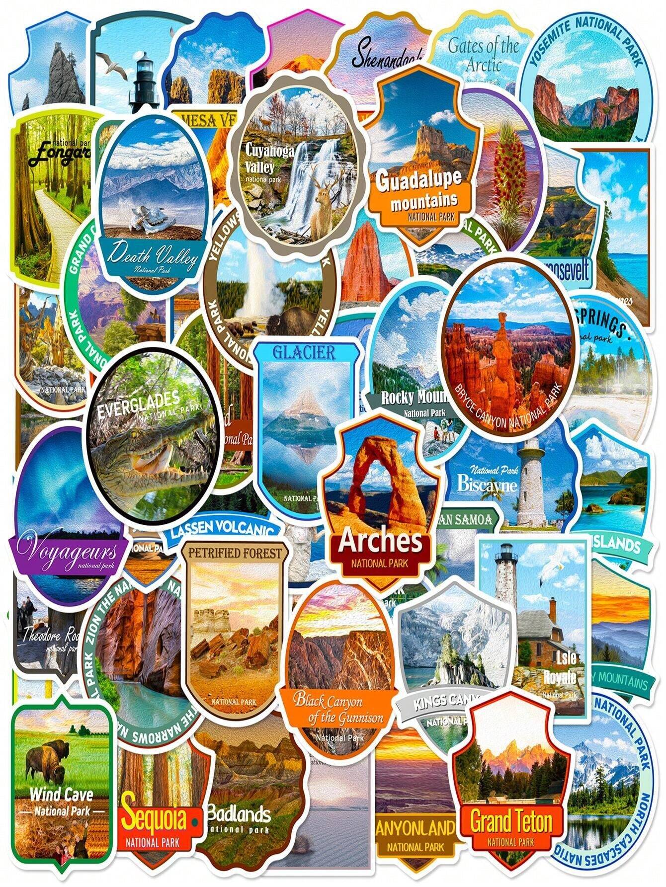 62 pezzi Adesivi per bambini dei parchi nazionali in stile cartone ...