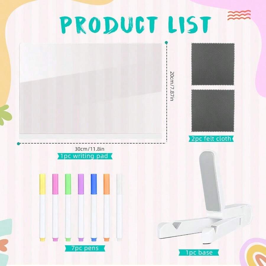 1 Pezzo Tavola Da Scrittura In Acrilico Con Luce A Led, Lavagna Da ...