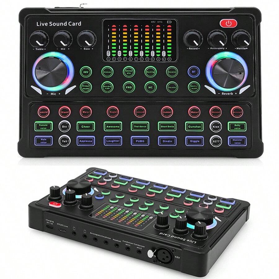 Live Sound Card And Audio Interface Sound Board With Multiple DJ Mixer ...