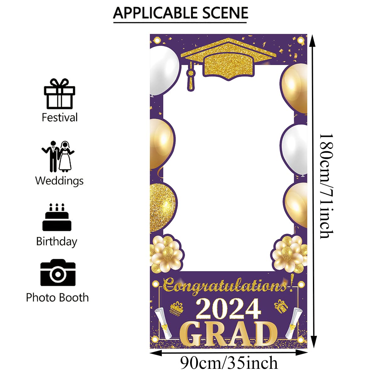 2024 Graduation Selfie Photo Frame Banner Backdrop Class Of 2024 Photo ...