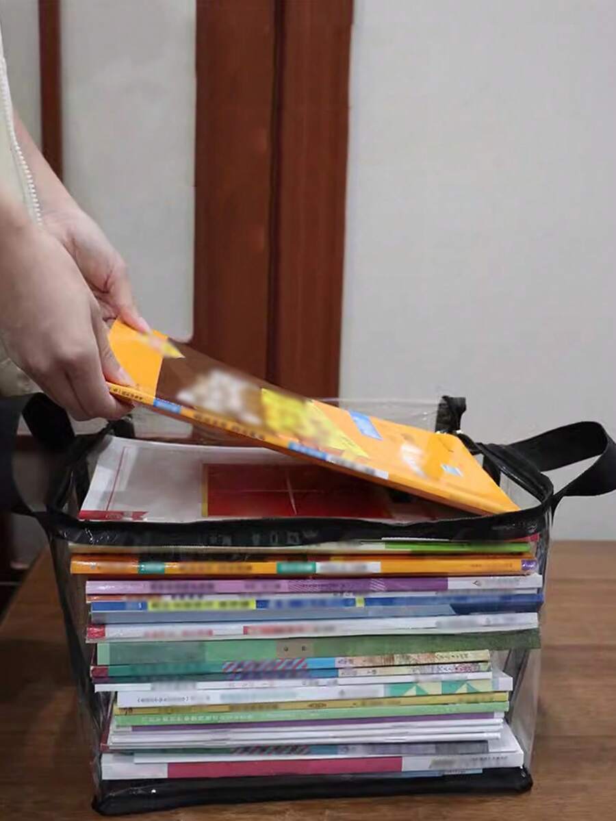 1pc Transparent Waterproof Dustproof Student Book Dust Bag For ...