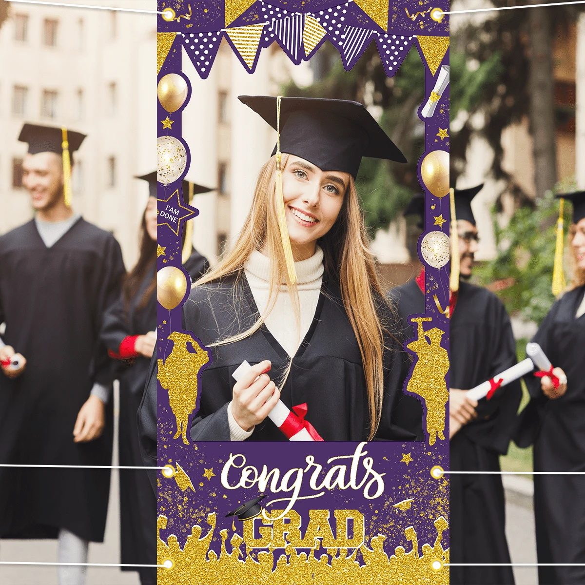 2024 Graduation Selfie Photo Frame Banner Backdrop Class Of 2024 Photo ...