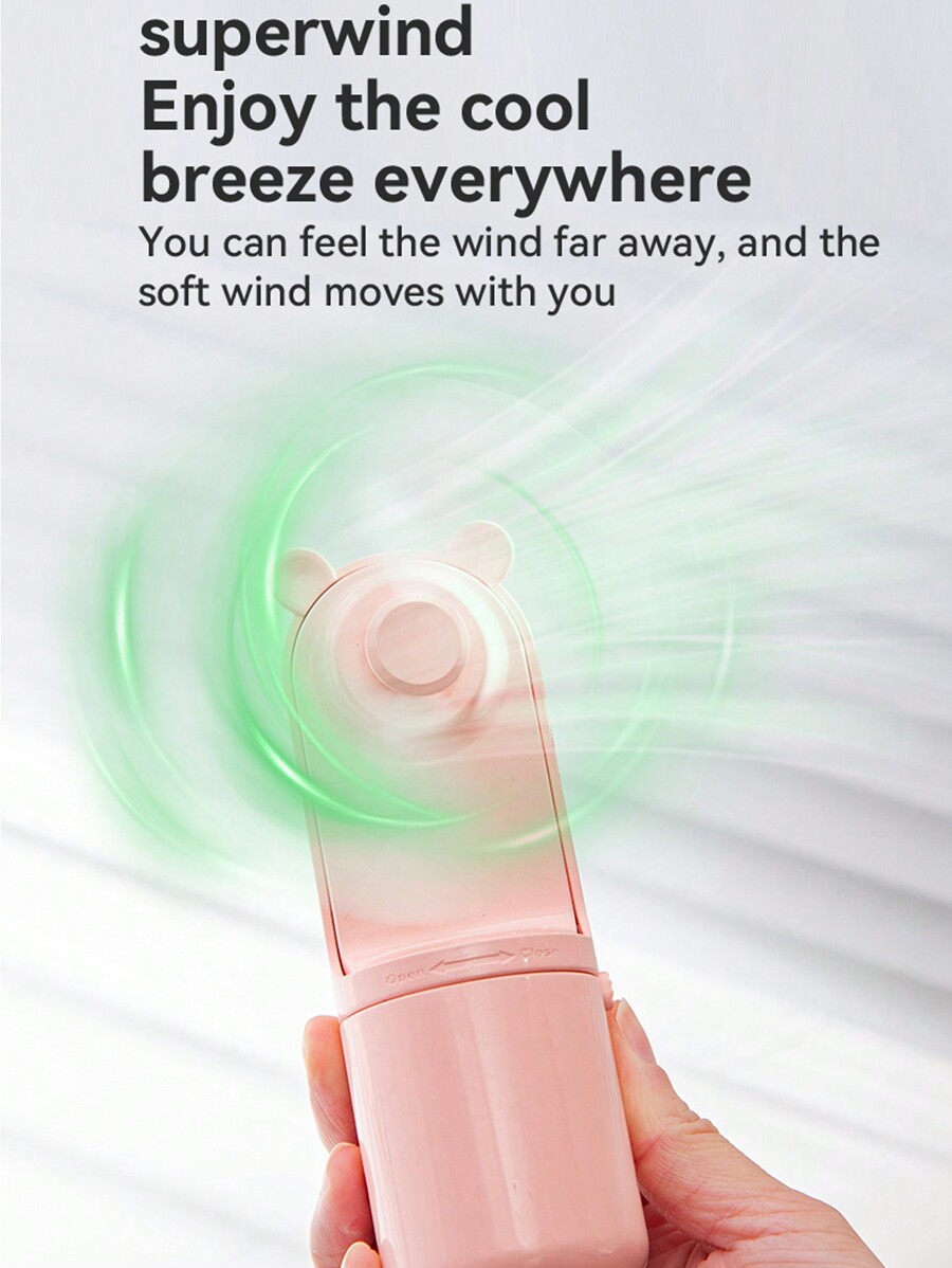 1pc Handheld Portable Rechargeable Mini Fan With 400mah Lithium Battery ...