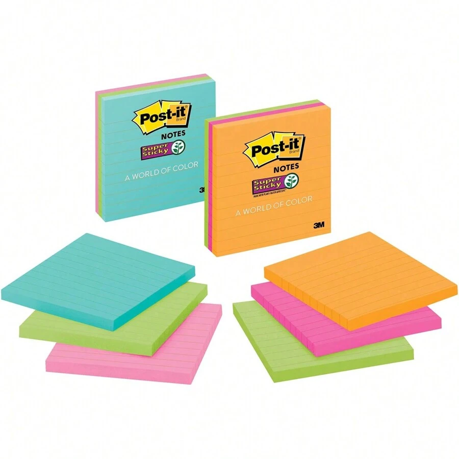 Post It Super Sticky Notes 4x4 In 3 Pads 2 Pack | SHEIN USA