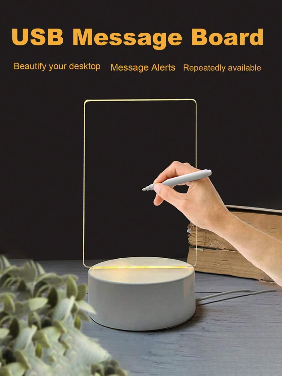 Led Light Up Transparent Acrylic Message Board Erasable Memo Board For ...