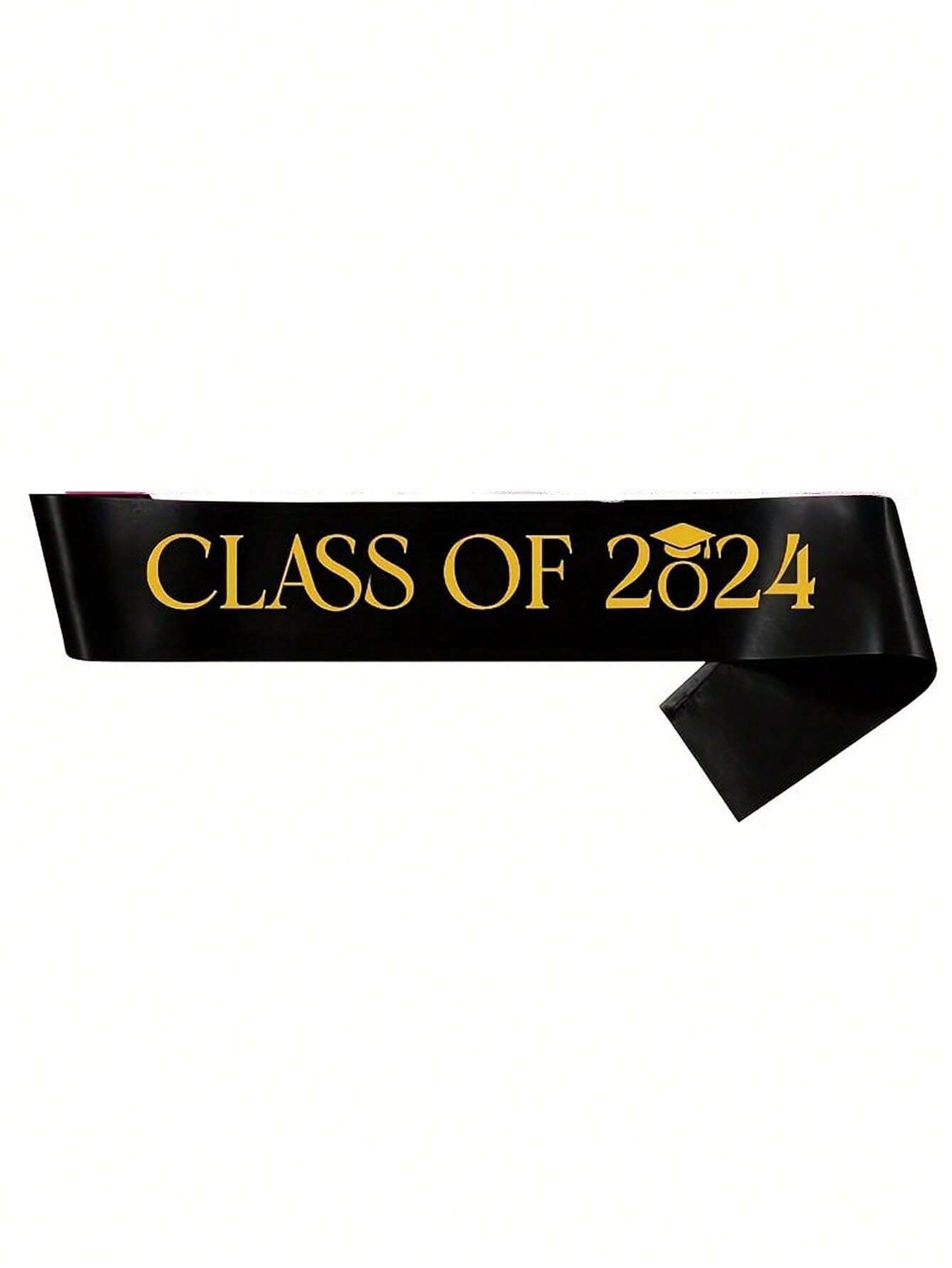 1pc Black Graduation Belt, Class Of 2024 Congratulation Party Accessory ...