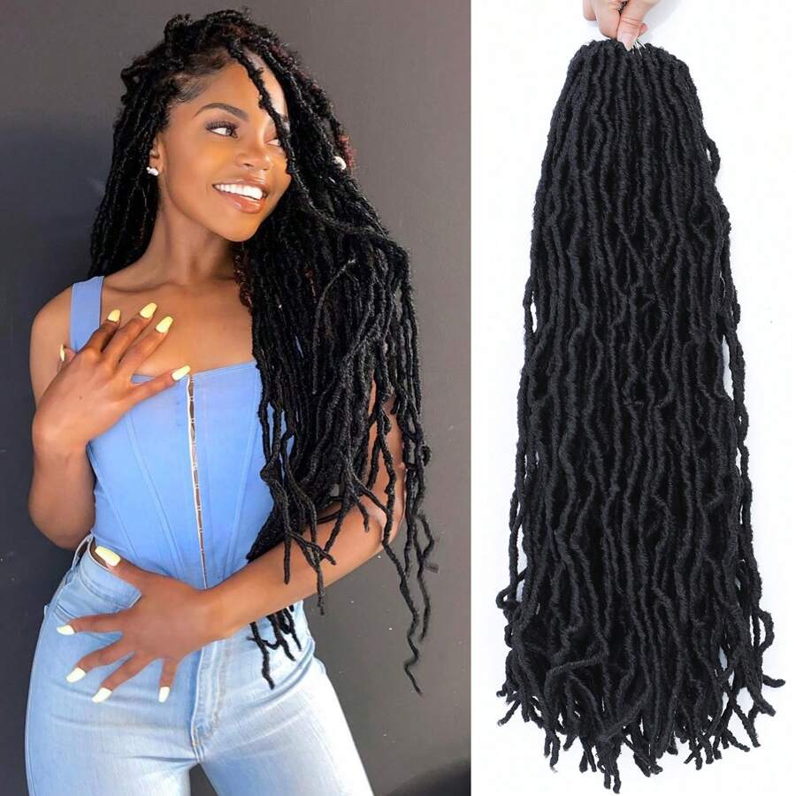 1-6 Packs Faux Locs Crochet Hair 18 24 30 36 Inch Faux Locks Crochet ...