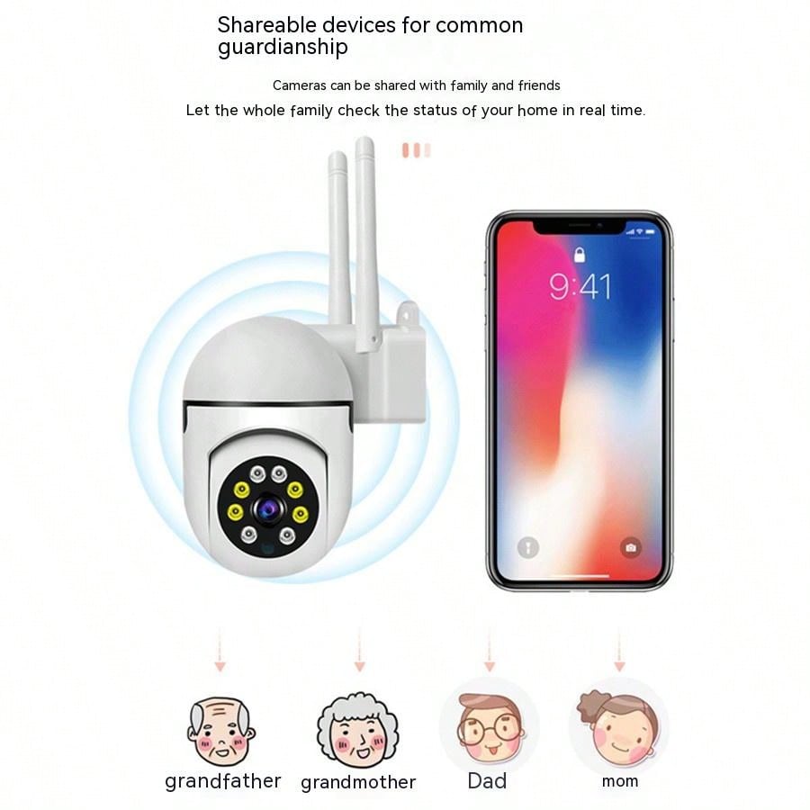 V380 Home Security Camera, Hd Night Vision, 360° Panoramic Indoor ...