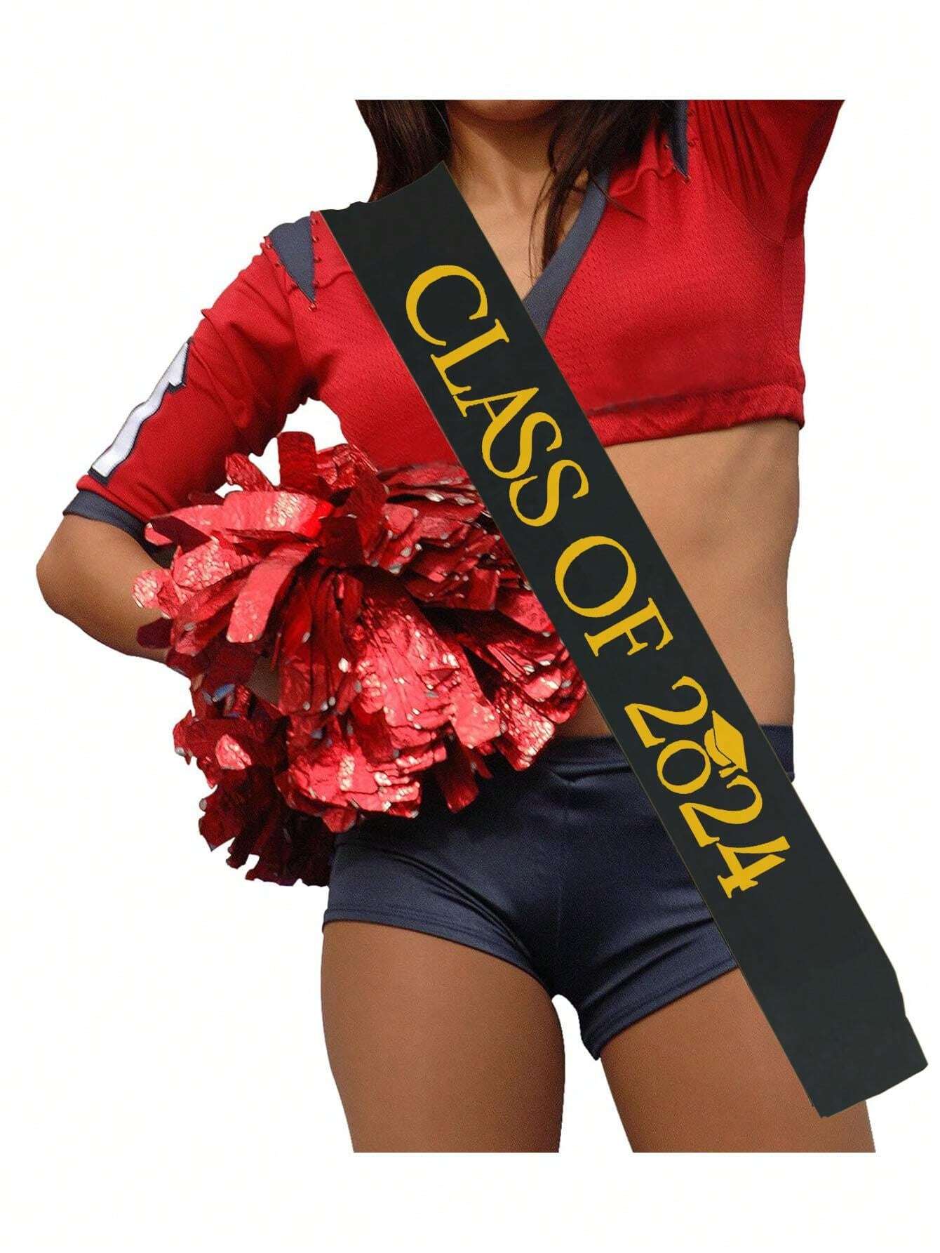 1pc Black Graduation Belt, Class Of 2024 Congratulation Party Accessory ...