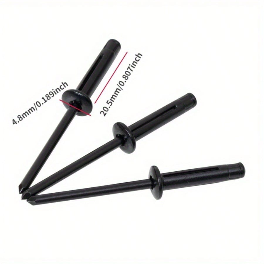 1Pack Full Black Painted Aluminium Trifold Blind Rivets Nail Pop Bulb ...