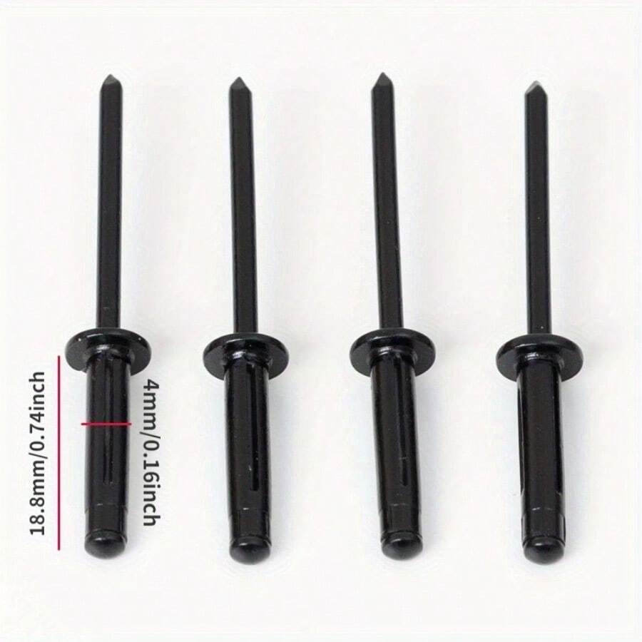 1Pack Full Black Painted Aluminium Trifold Blind Rivets Nail Pop Bulb ...