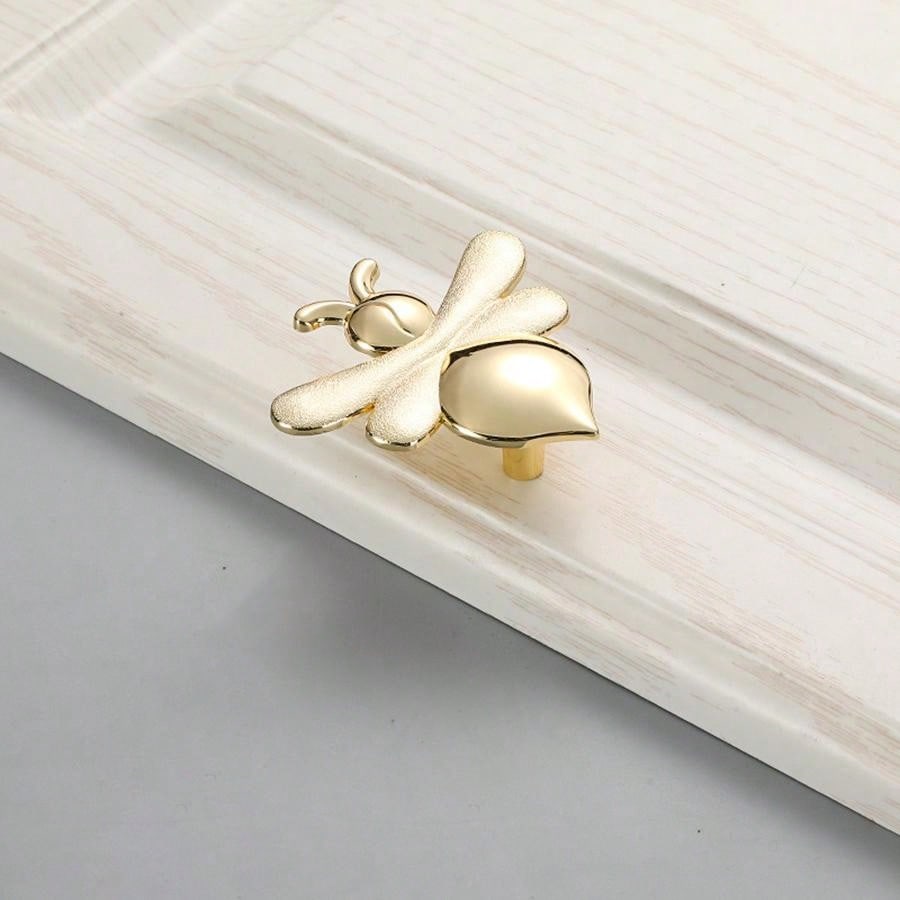Gold Bee Knobs, Gold Cute Animal Cabinet Knobs,Creative Dresser Knobs, Cupboard Drawer Pull ...