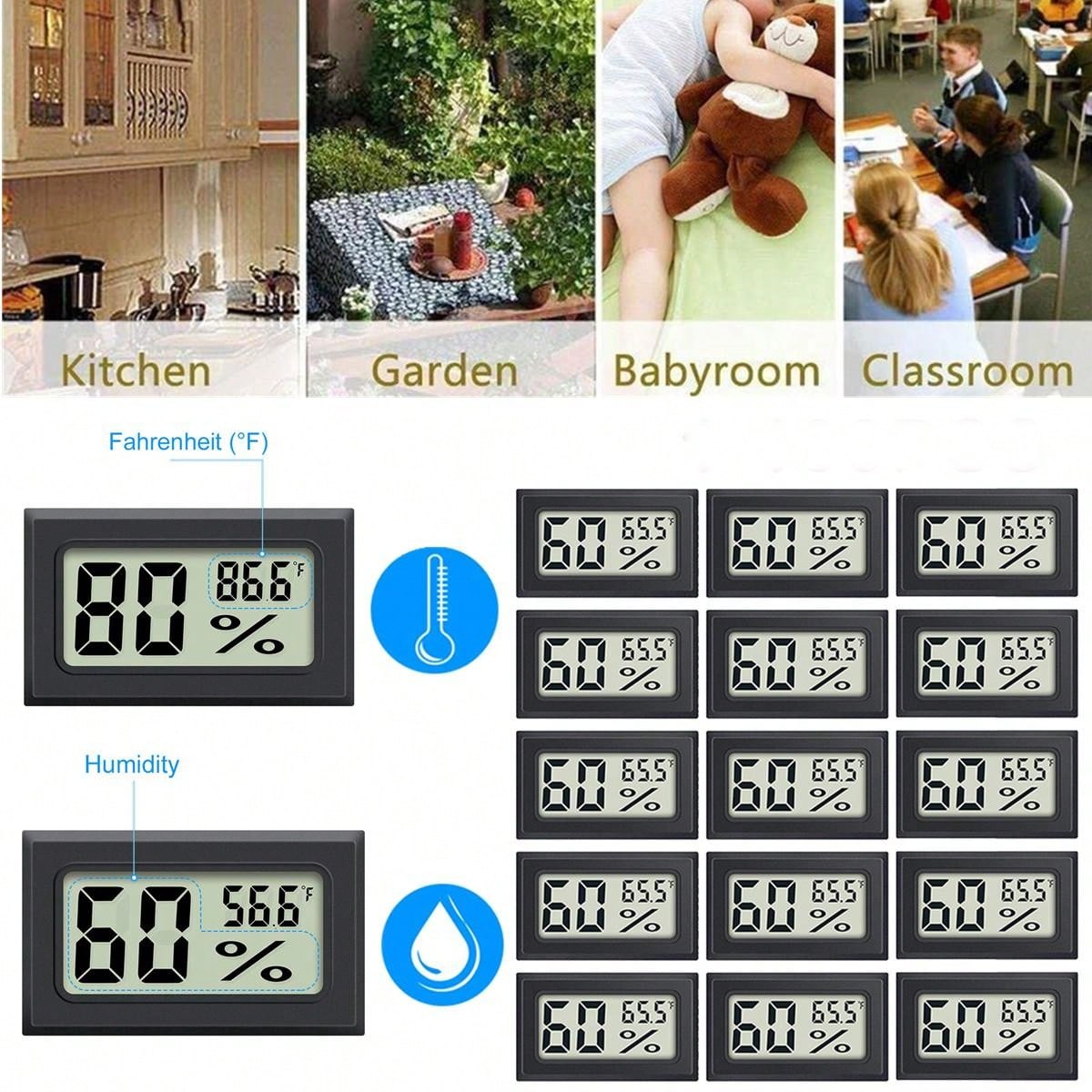 10x Humidity Meter Mini Digital Indoor Thermometer Hygrometer ...