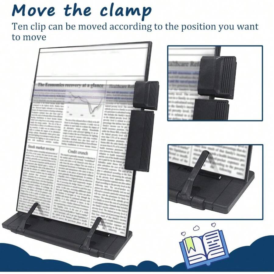 1PC Desktop Document Bookshelf With 7 Adjustable Paper And Copy Holders ...