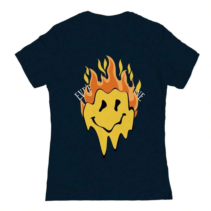 Nearly There Everything Is Fine Graphic Ladies Cotton Short-Sleeve T ...