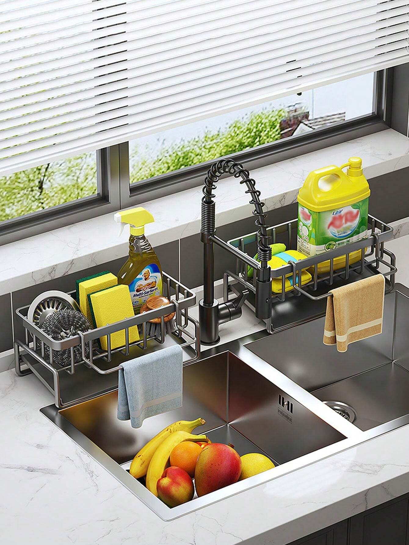 1pc Sink Multi-Functional Dish Cloth Drain Rack For Kitchen | SHEIN EUQS