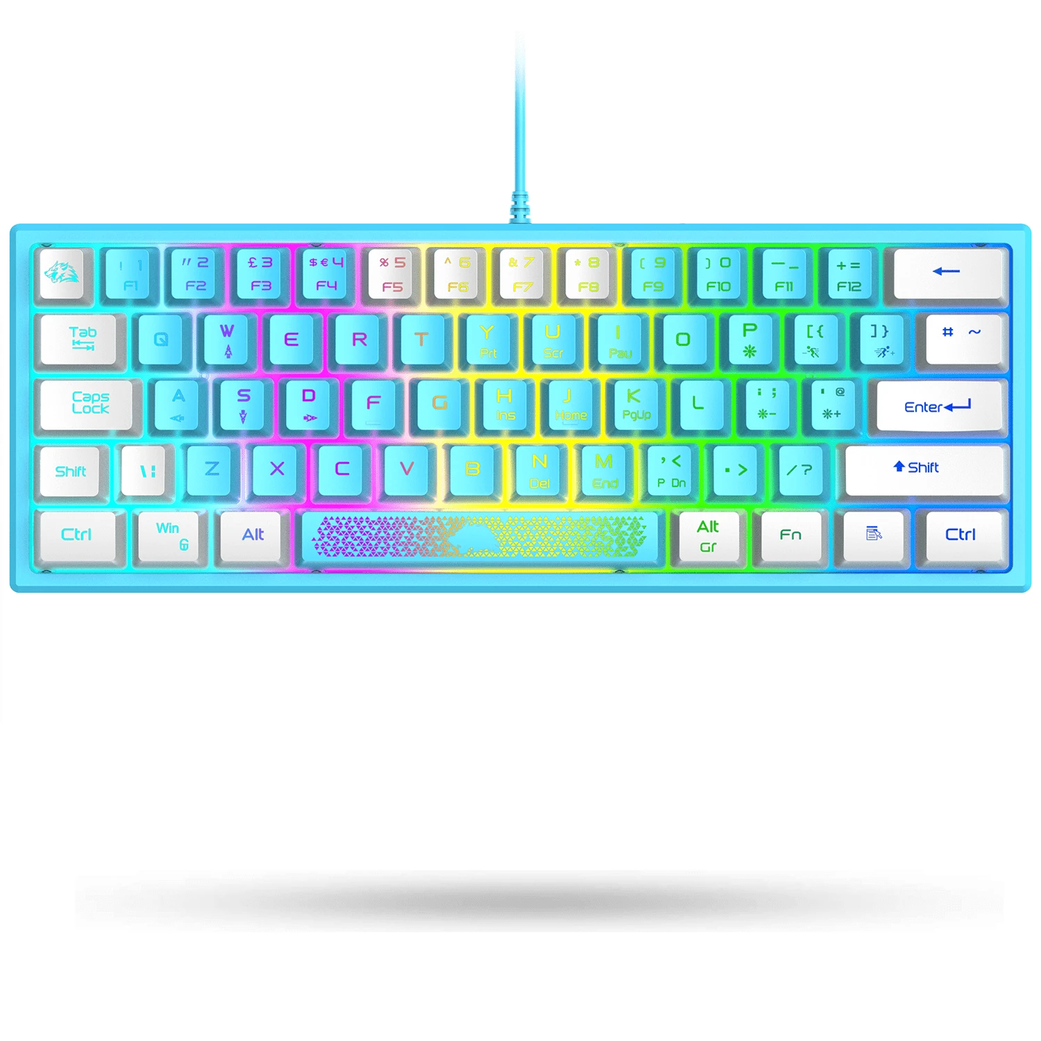 ATTACK SHARK K61 60% Percent Compact Gaming Keyboard UK Layout, RGB ...