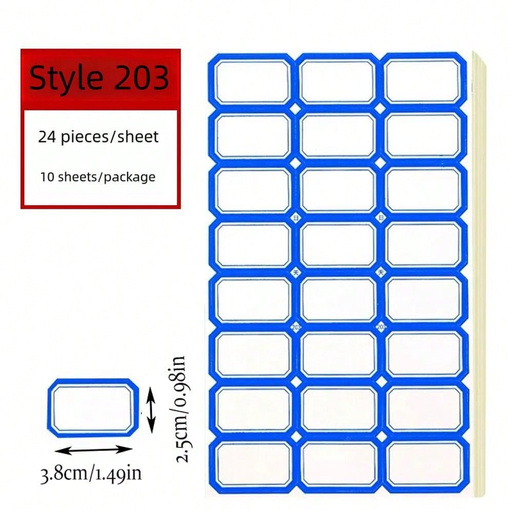 10 Sheets/240pcs Self Adhesive Sticker Labels For Handwritten ...