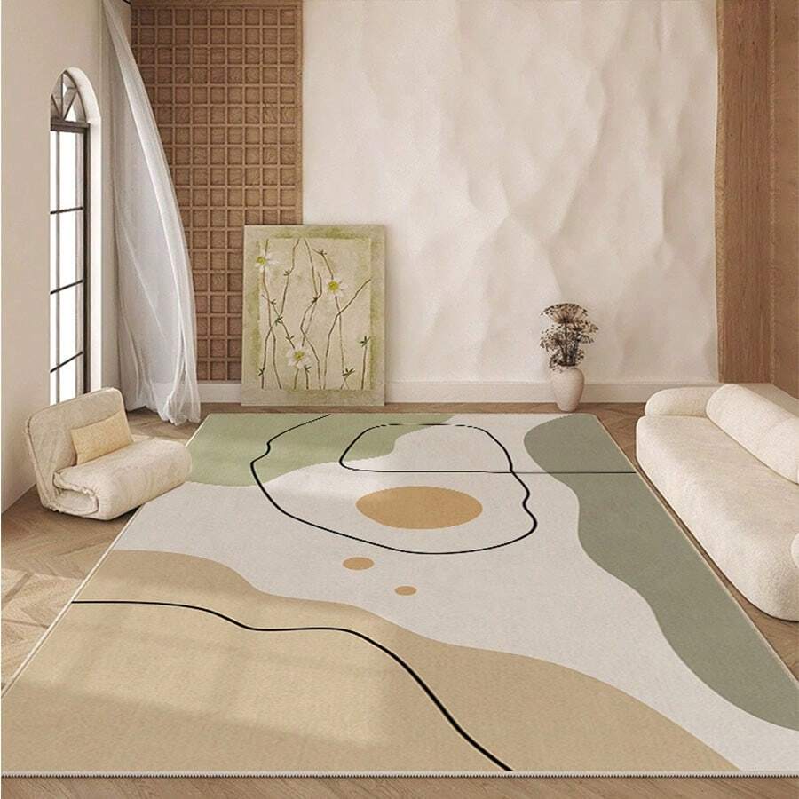 Crystal Velvet Modern Luxury Carpet, Simple Morandi French Creamy Style ...