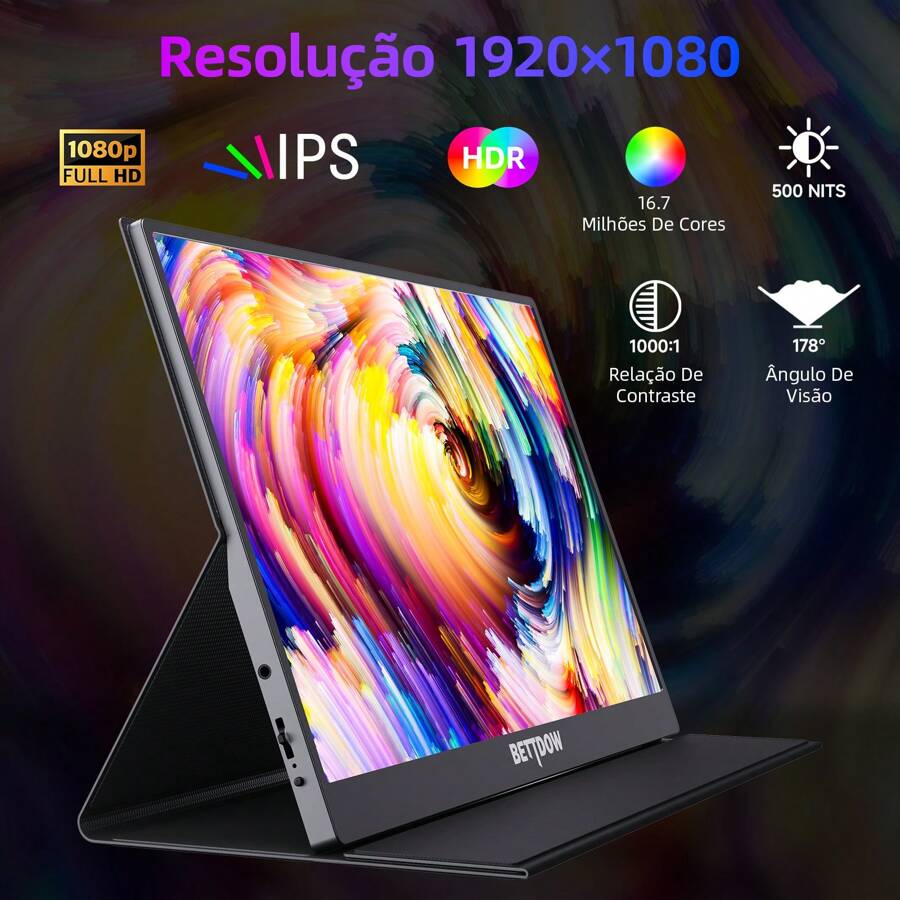 BETTDOW Monitor portátil de 15,6 ", extensor de tela 1080P Plug&Play ...