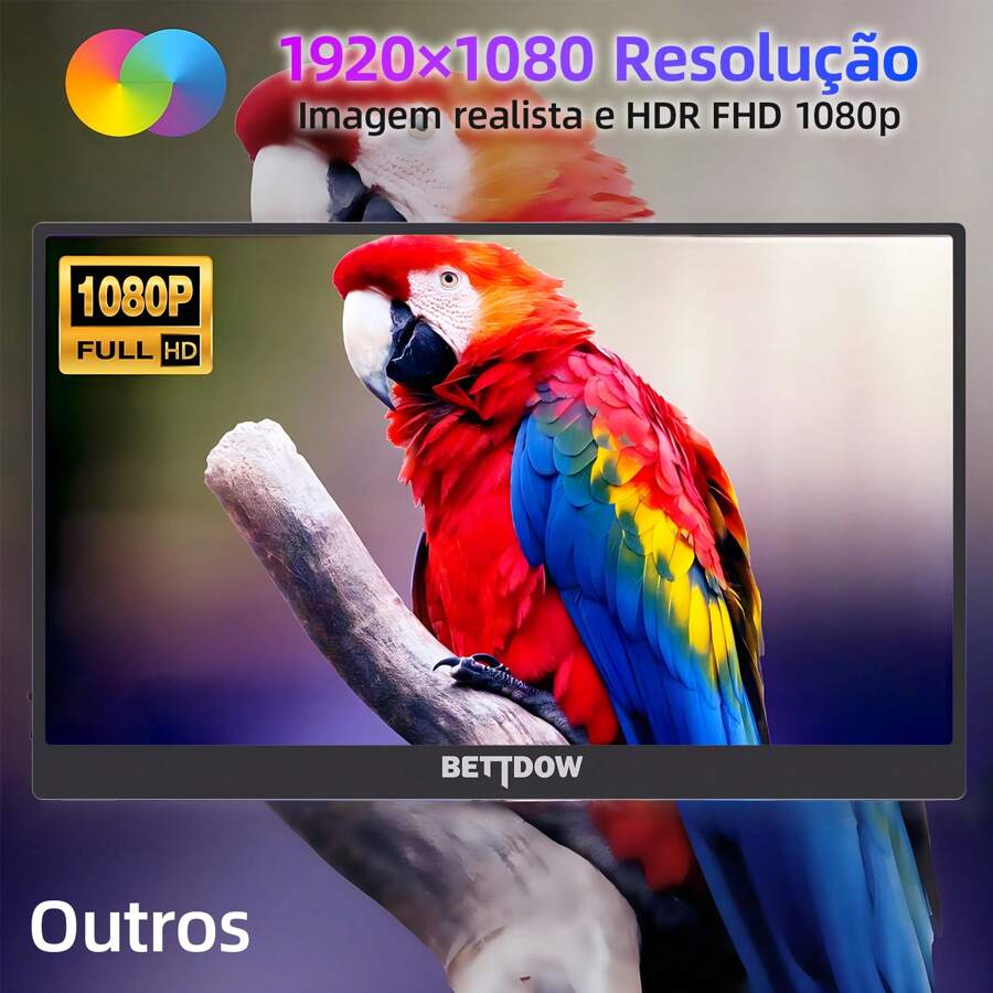 BETTDOW Monitor portátil de 15,6 ", extensor de tela 1080P Plug&Play ...