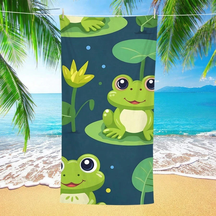 1 Pièce Serviette De Plage Grenouille, Serviette De Plage En Microfibre, Serviette De Plage ...