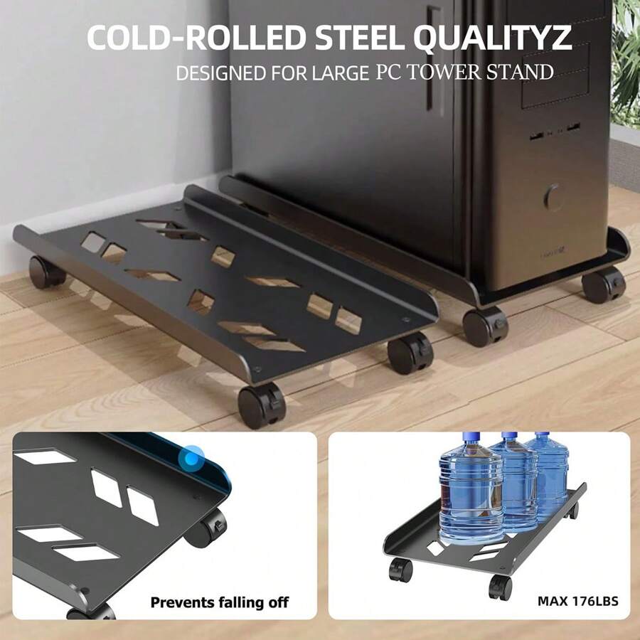Computer Tower Stand, Ventilated Mobile CPU Stand, Steel PC Tower Stand ...