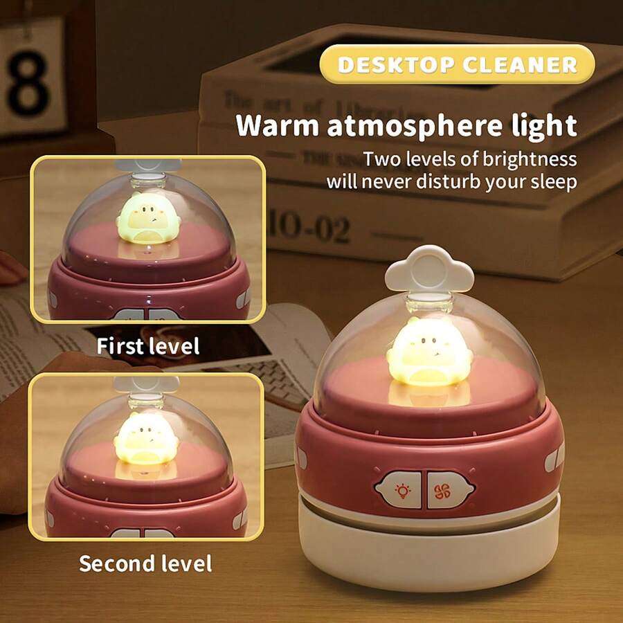 Rechargeable Desktop Vacuum Cleaner,Office Desk Cleaner,With Light ...