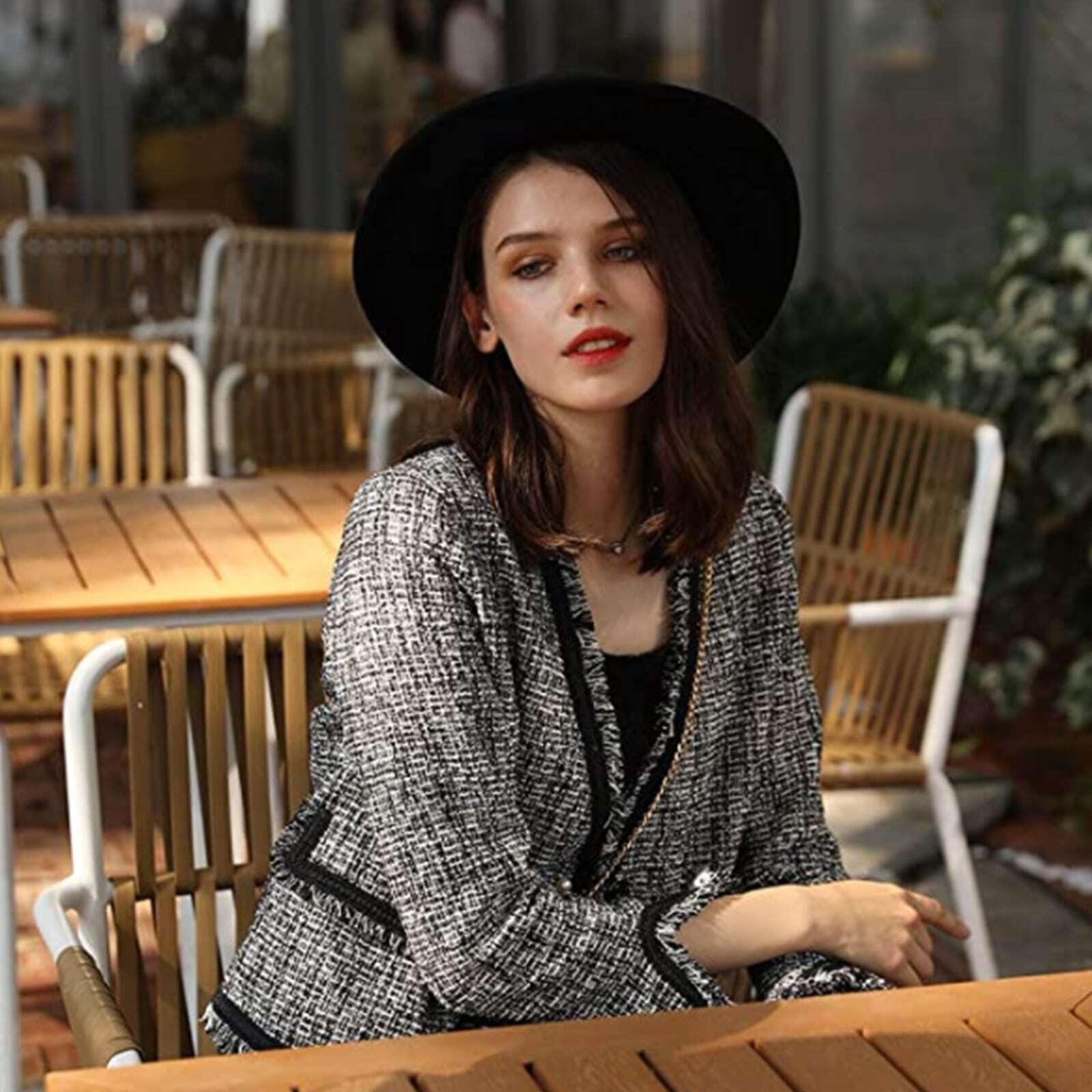 1 Peça Chapéu Feminino Francês de Tricô Ranhurado em Cor Sólida com ...