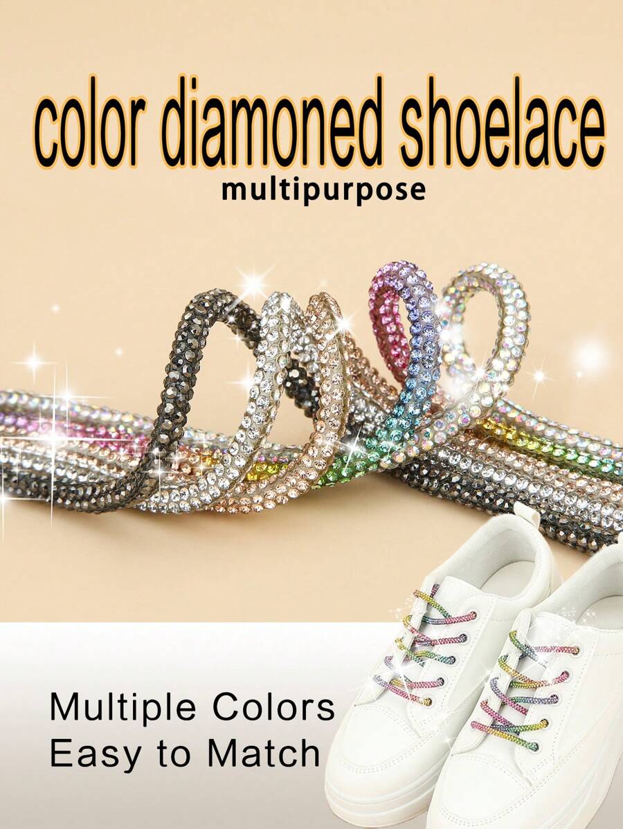 Fashionable And Versatile Rhinestone Shoe Laces With Sparkling Stones ...